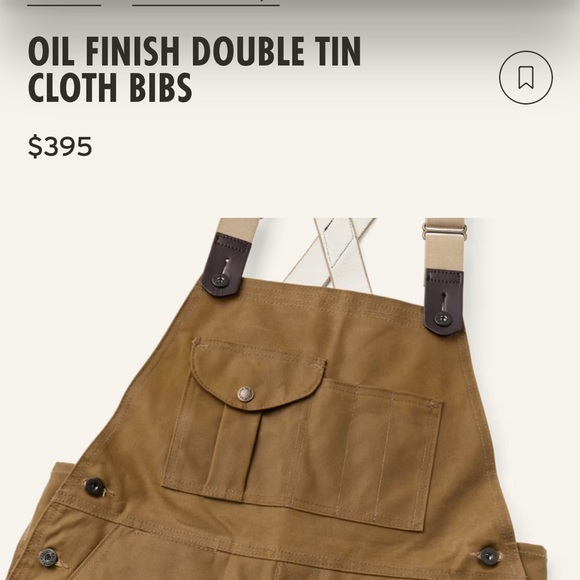 Filson | Other | Filson Oil Finish Double Tin Cloth Bibs Dark Tan ...